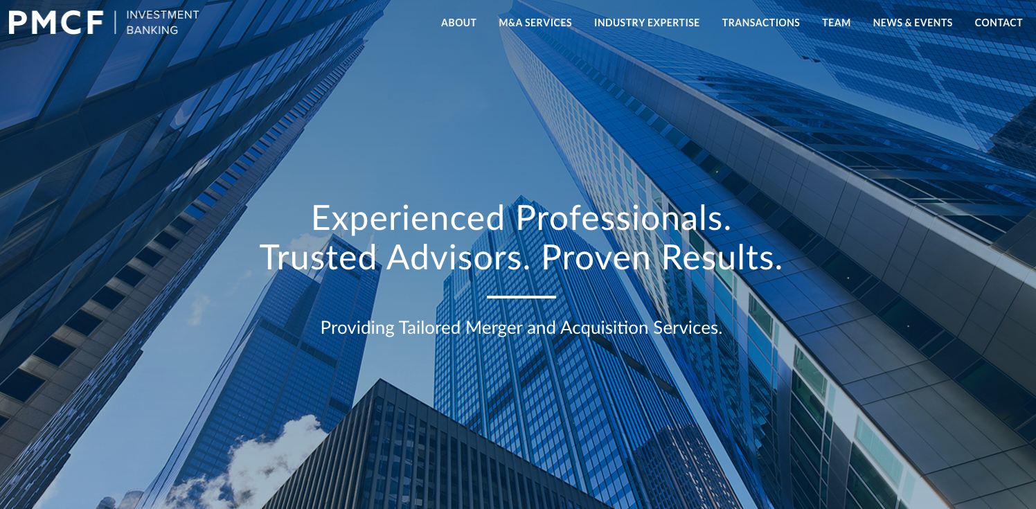 PMCF | Bespoke Investment Banking Website Solution